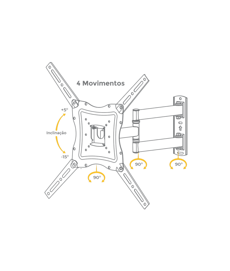 Suporte Tv Led Lcd Articulado Braço Longo 26 a 60 Polegadas Aquário SAV ...